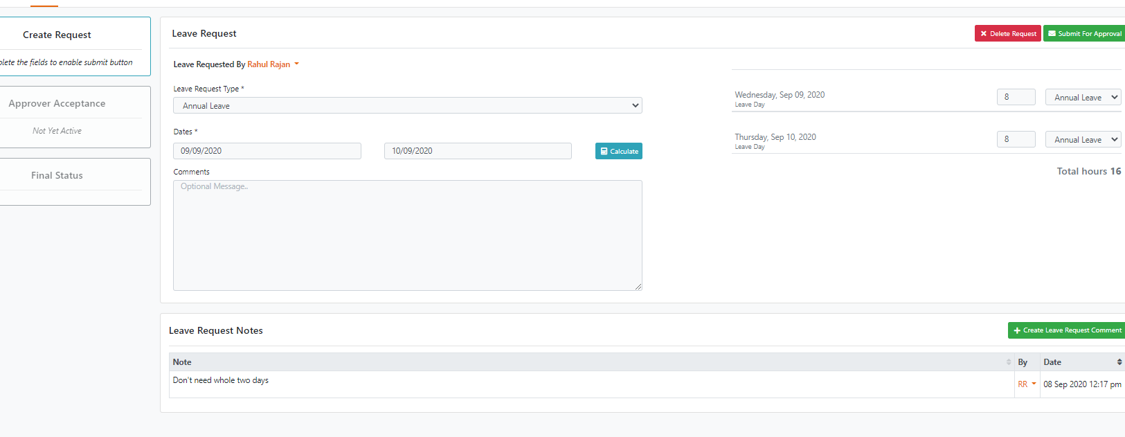 Leave Request Workflow Example - TIMS Help
